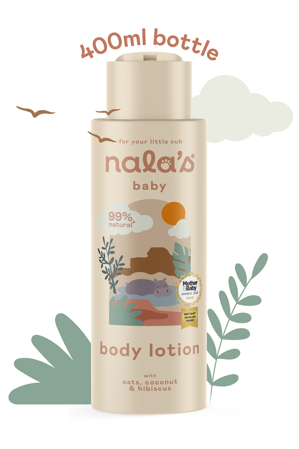 Nala's Baby Body Lotion 400ml. Gentle, Clean Skincare